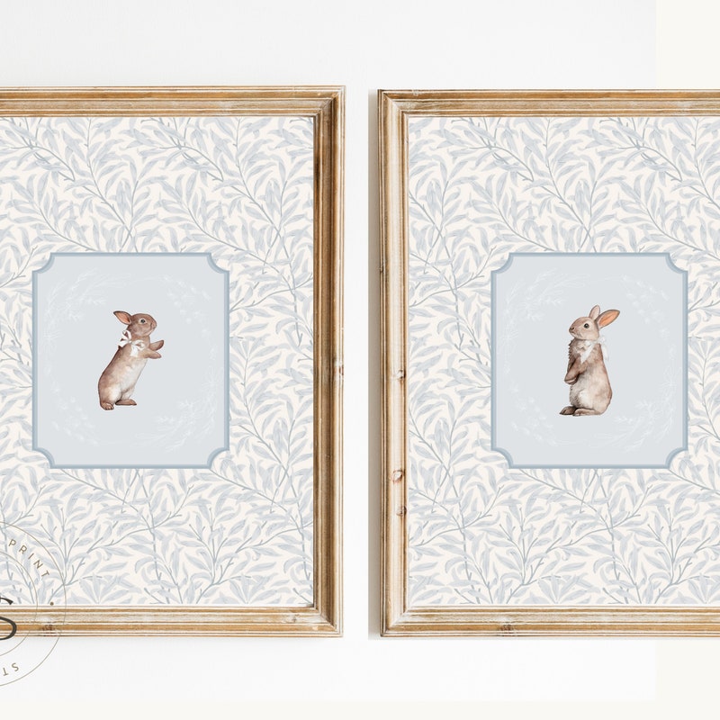 Vintage Bunny Print - Etsy