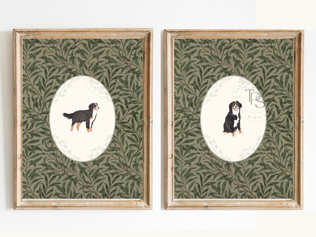 Bernese Mountain Dog Sketch • Digital Print Nursery Decor • Doodle Puppy Nursery Wall Art ...