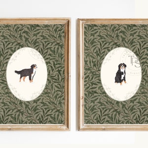 Bernese Mountain Dog Sketch Digital Print Nursery Decor Doodle Puppy Nursery Wall Art Vintage ...