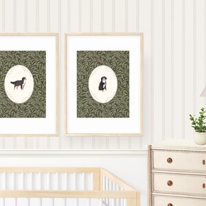 Bernese Mountain Dog Sketch • Digital Print Nursery Decor • Doodle Puppy Nursery Wall Art ...