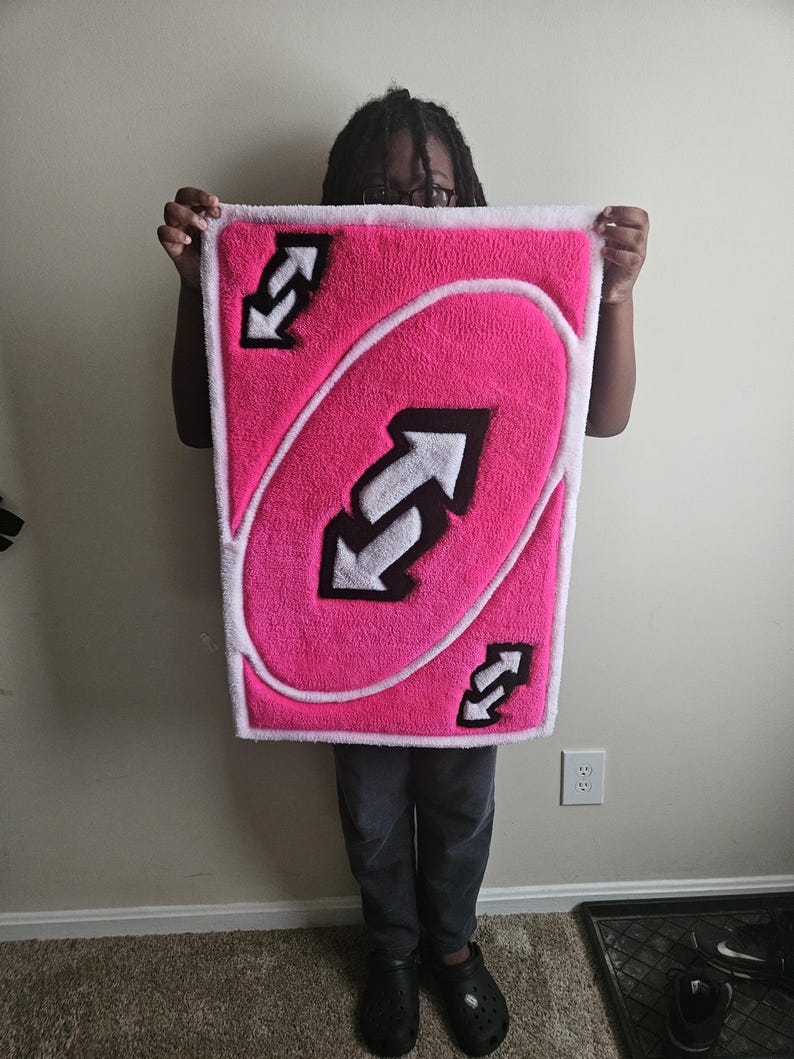 Pink Uno Reverse Card Rug - Etsy