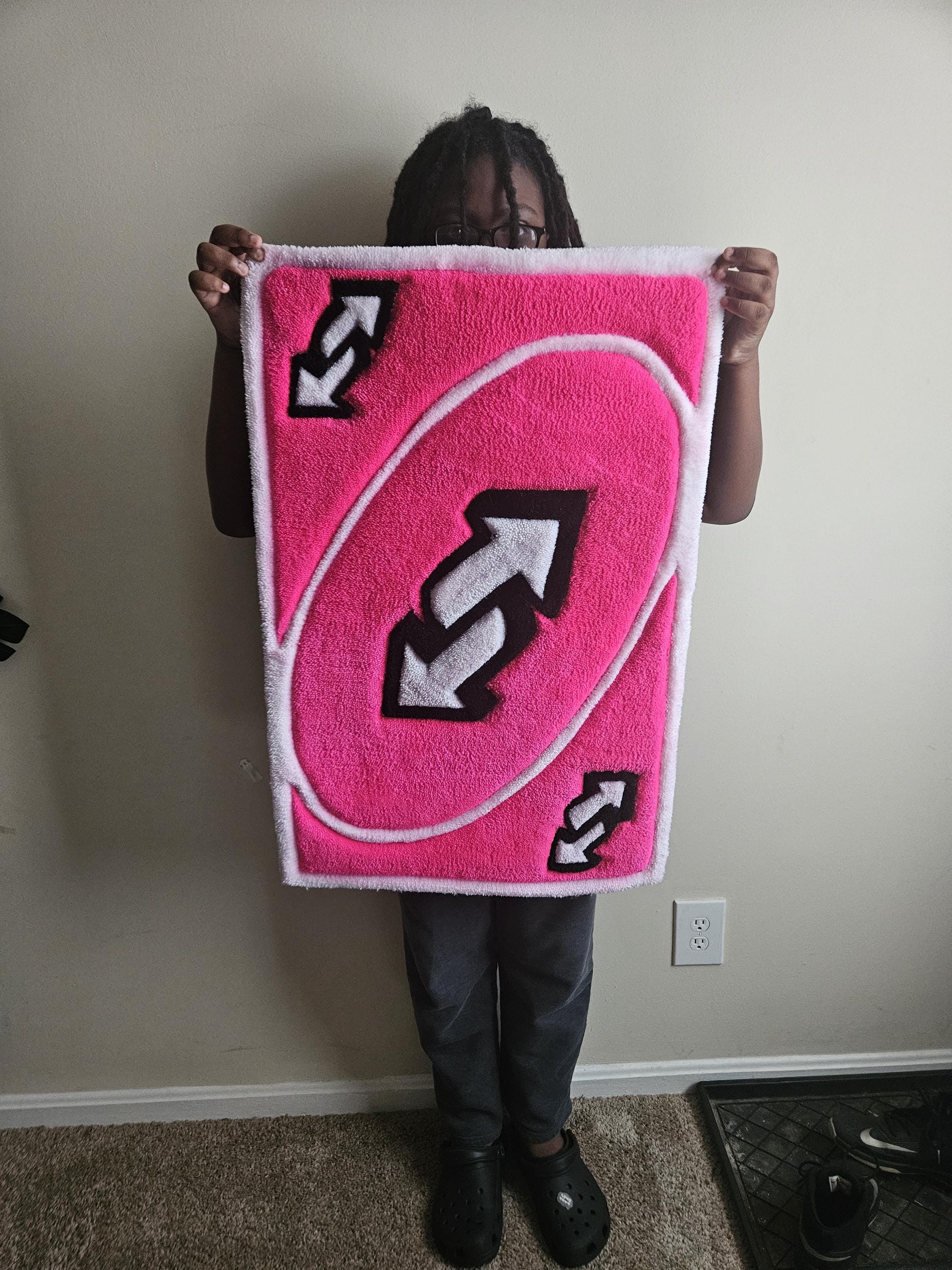 Pink Uno Reverse Card Rug - Etsy