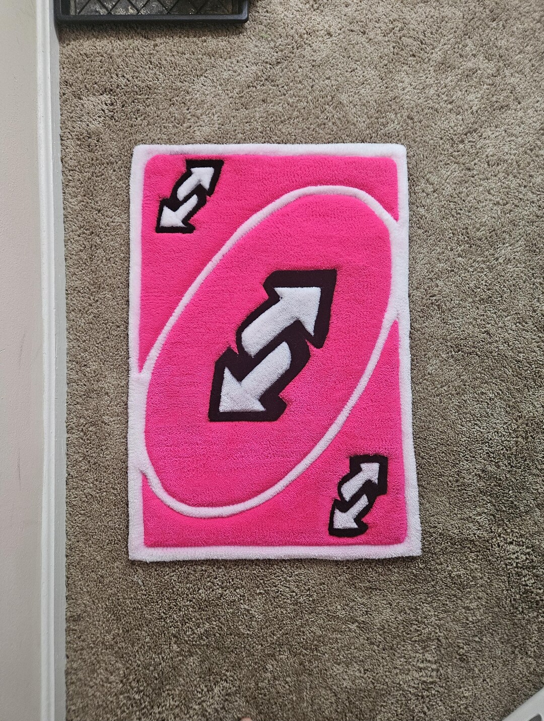 Pink Uno Reverse Card Rug - Etsy