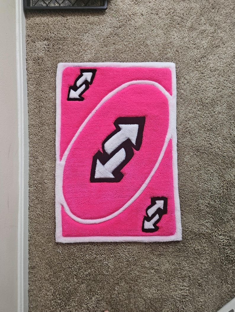 Pink Uno Reverse Card Rug - Etsy