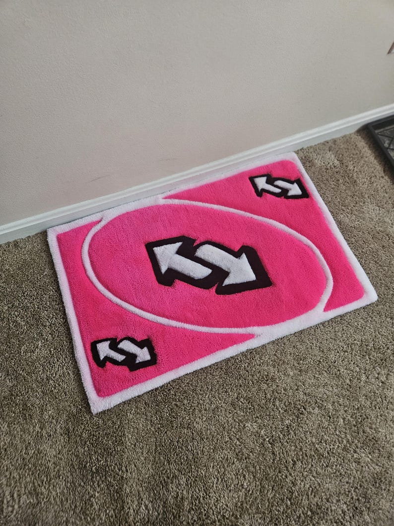 Pink Uno Reverse Card Rug - Etsy