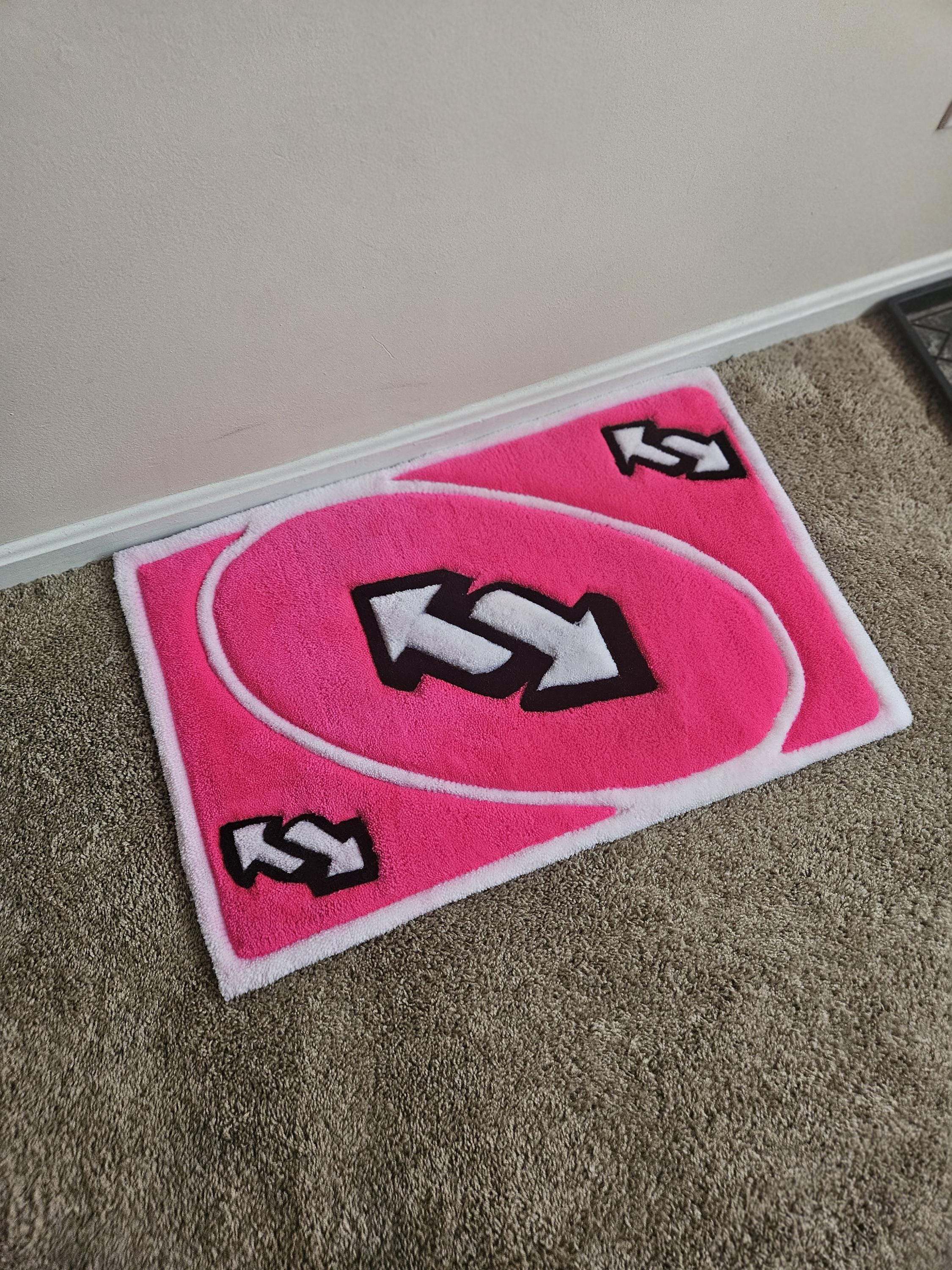 Pink Uno Reverse Card Rug - Etsy