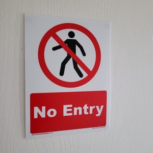 No Entry Pedestrian Prohibition Sign 1mm Rigid Poly Prop Sign ...