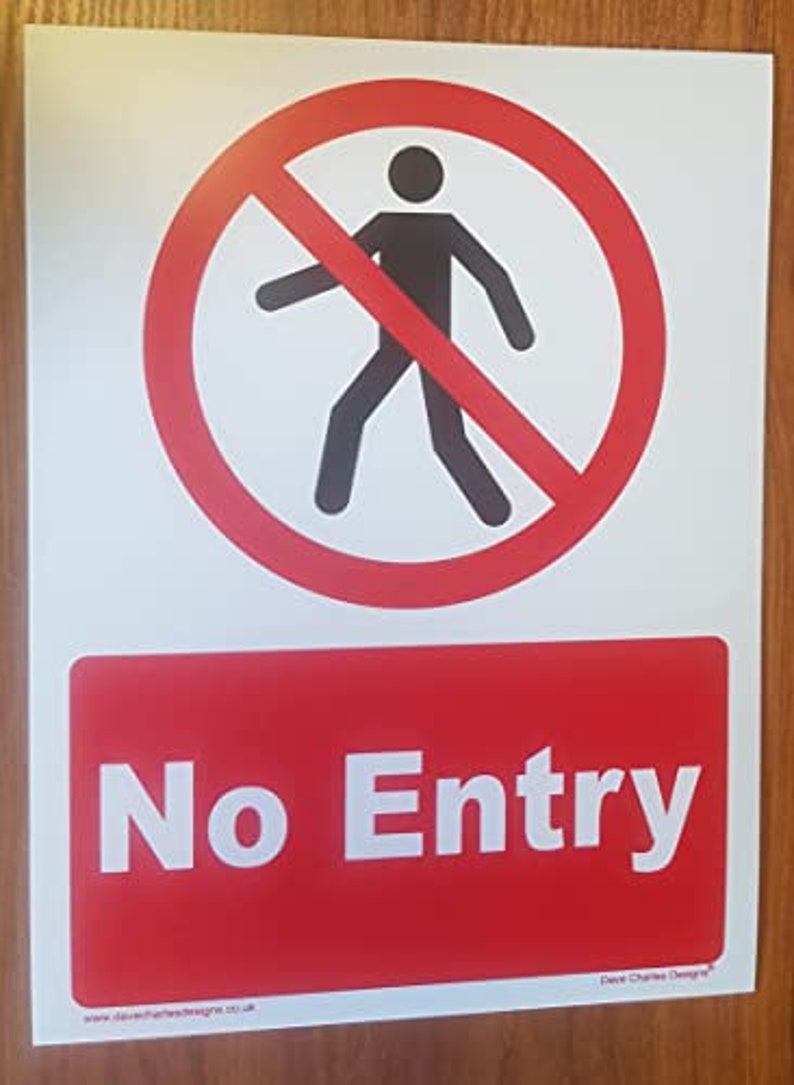 No Entry Pedestrian Prohibition Sign 1mm Rigid Poly Prop Sign ...