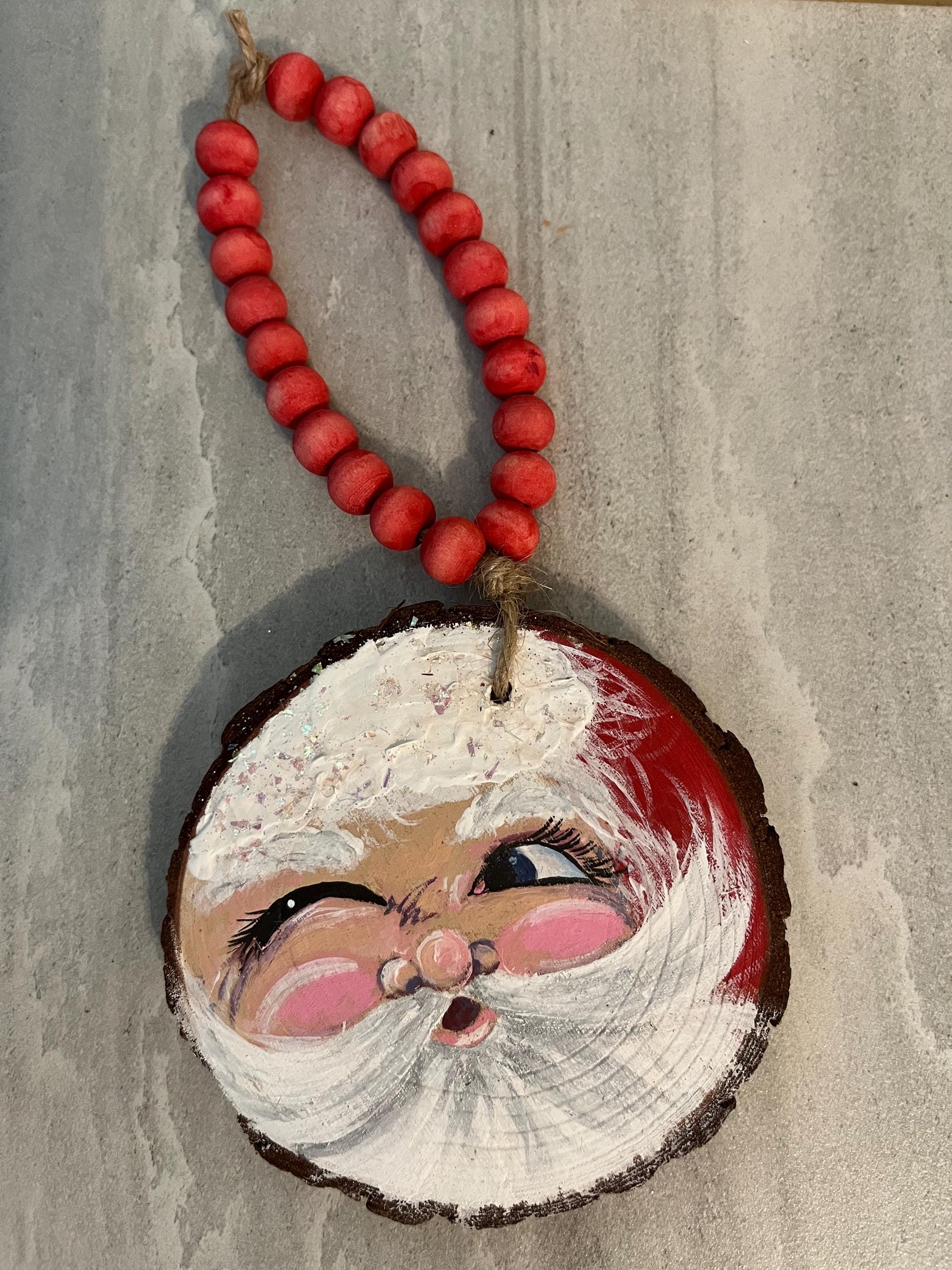 Santa Claus Wood Slice Ornament - Etsy