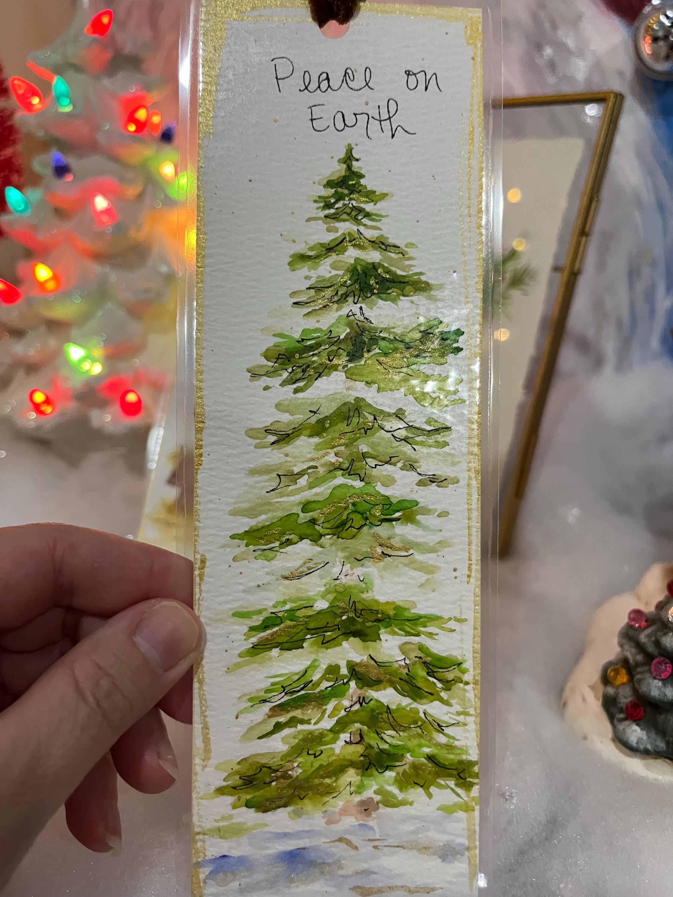 Christmas Watercolor Bookmarks - Etsy