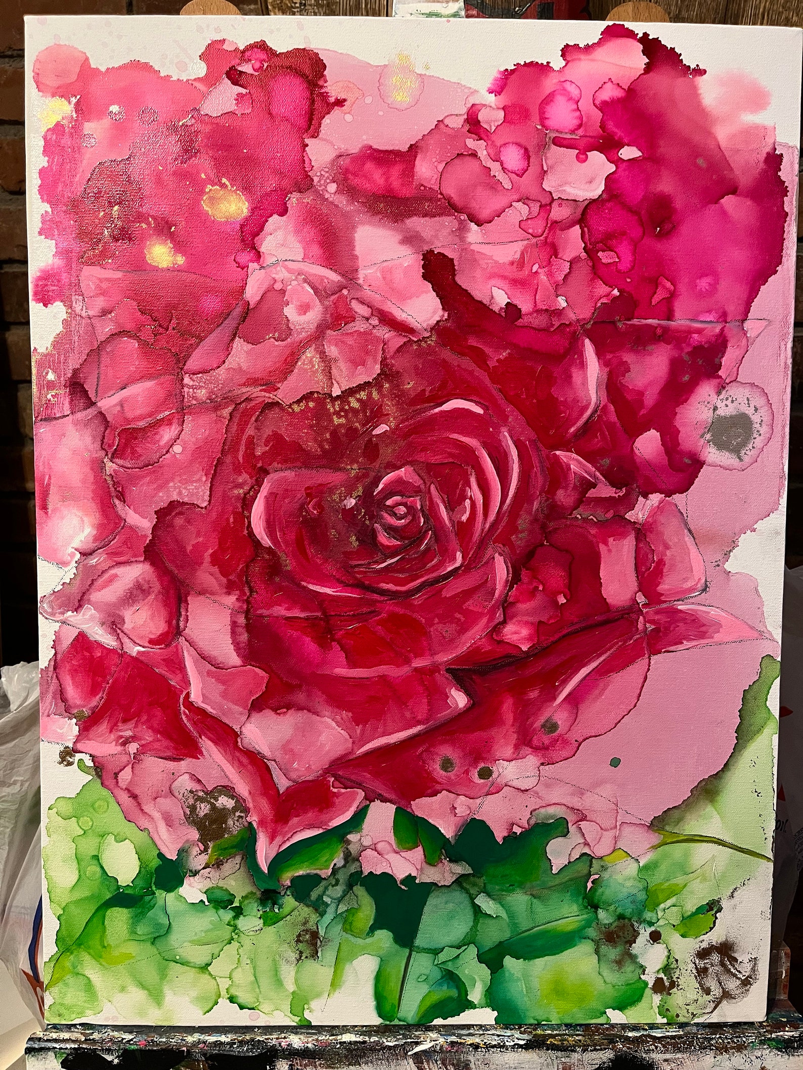 Abstract Rose Painting - Etsy