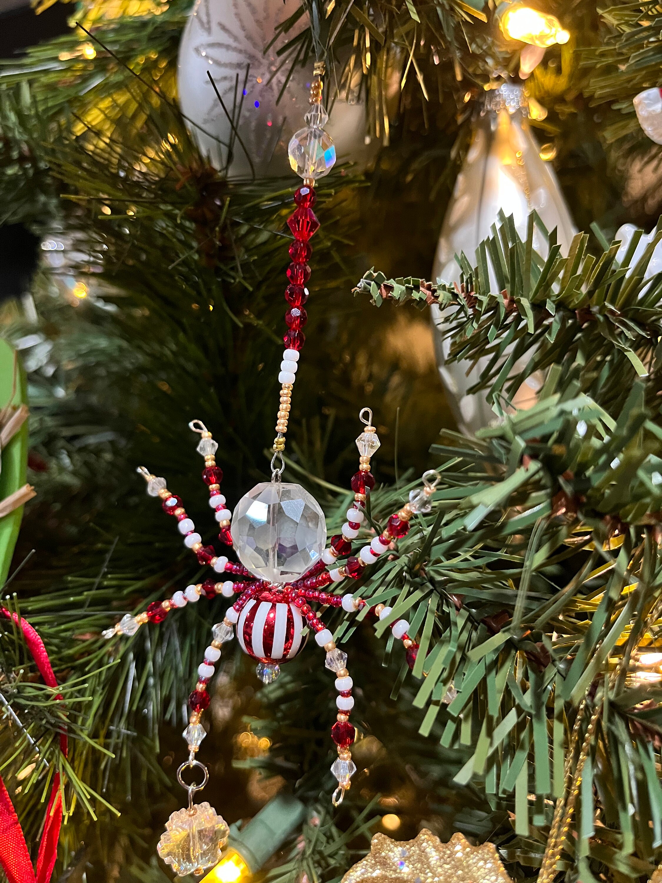 Beaded Christmas Spider Ornament - Etsy