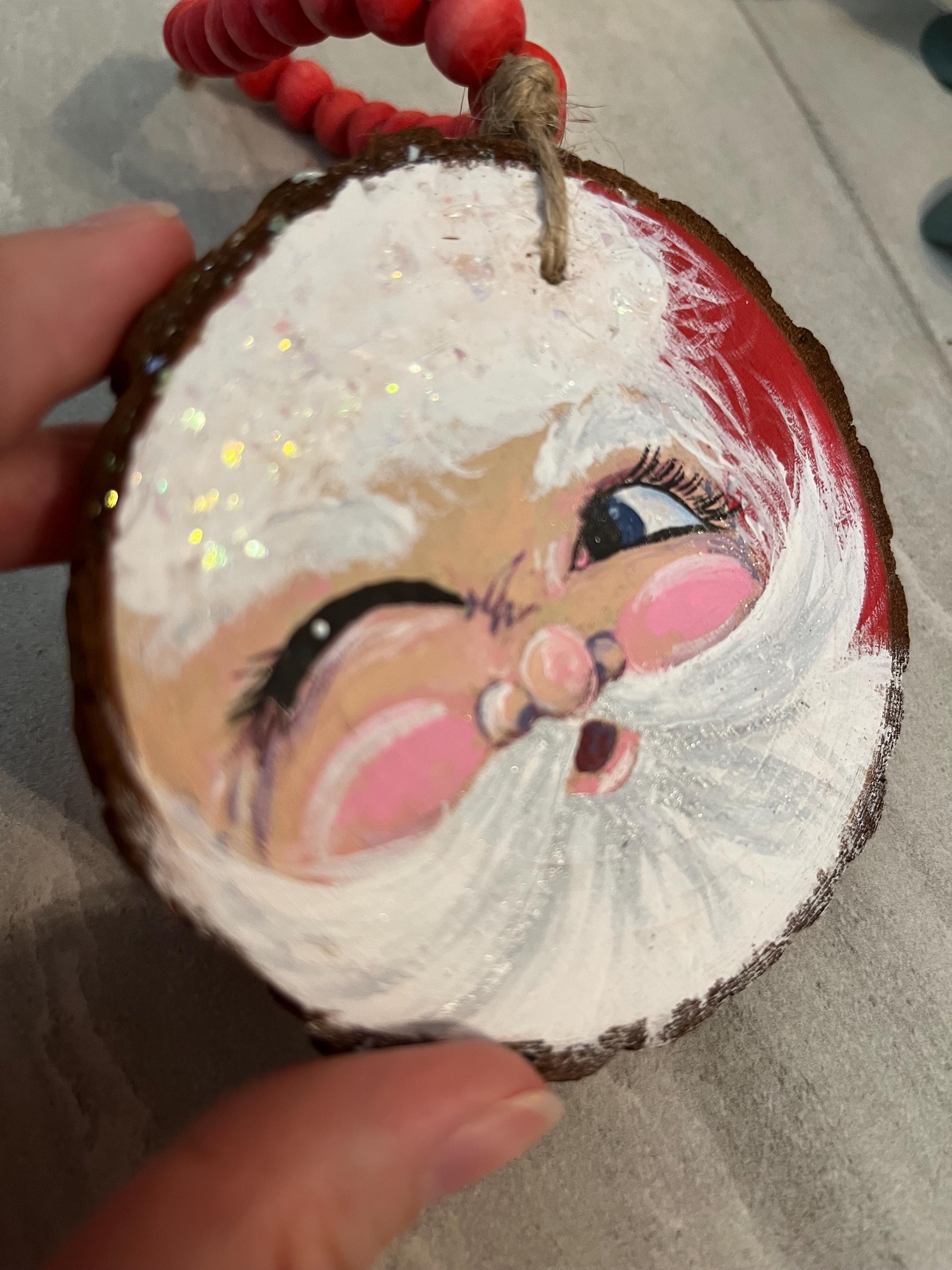 Santa Claus Wood Slice Ornament - Etsy