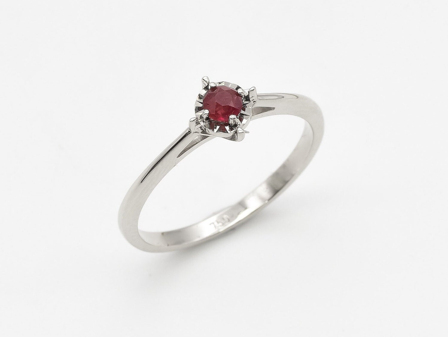 Genuine Ruby Ring, 18K Solid Gold Ring, Delicate Ruby Ring, Victorian Ruby Ring, Natural Ruby ...