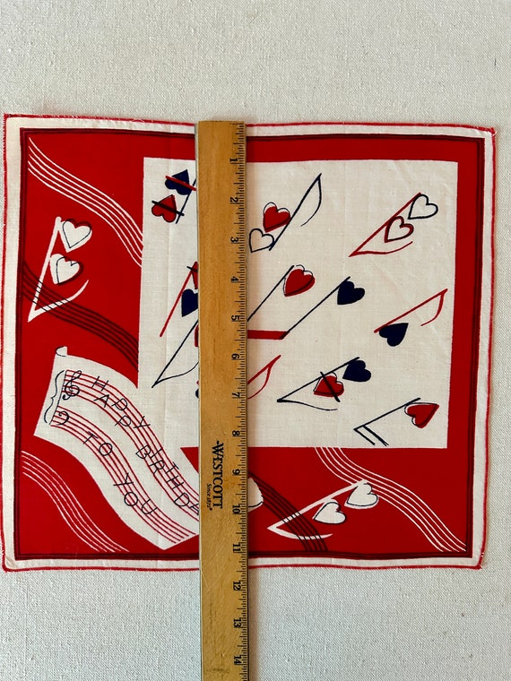 Vintage Lipstick Hanky - Happy Birthday - Gem
