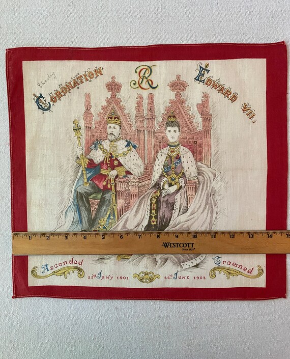 Antique Coronation Hanky Edward V11 and Alexandra - Gem