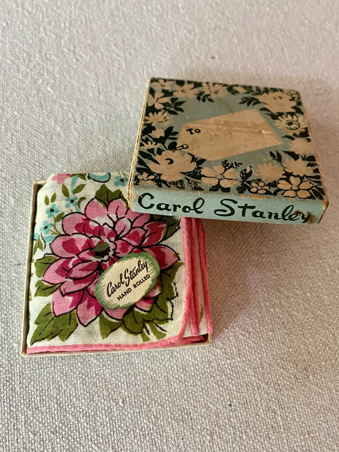 Vintage Mid Century Carole Stanley Hanky Original Tag - Etsy