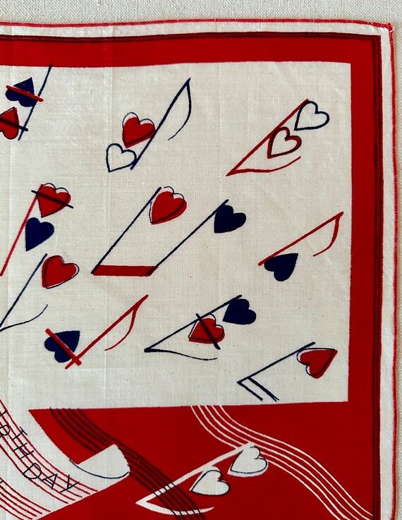 Vintage Lipstick Hanky - Happy Birthday - Gem
