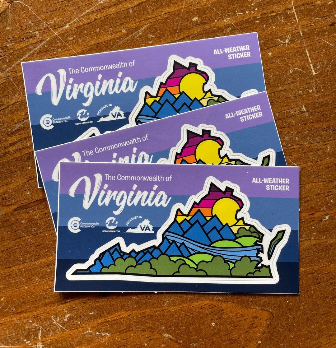 Virginia State Lines Sticker - Etsy