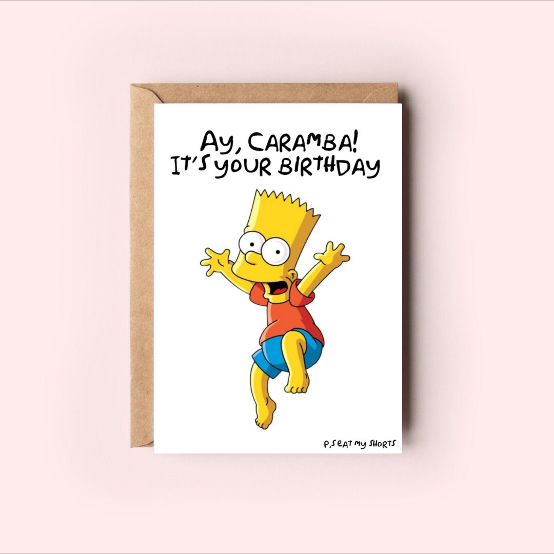 Bart Simpson Birthday Card Funny Simpsons Birthday Cards - Etsy