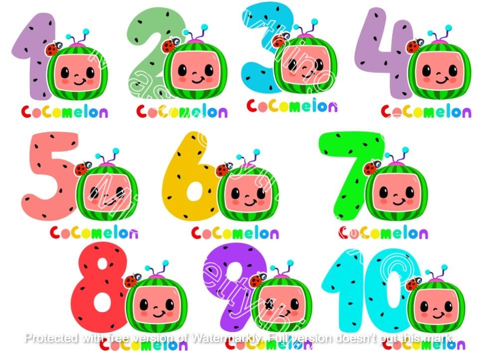 Cocomelon Number SVG Cocomelon Number Vector Cocomelon - Etsy Norway