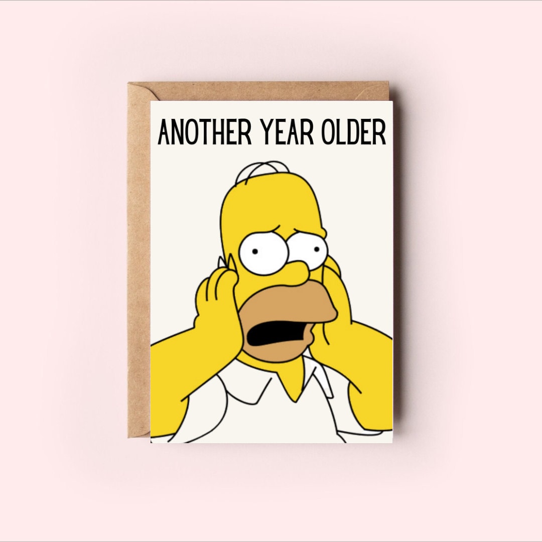 Homer Simpson Birthday Card Funny Simpsons Birthday Cards - Etsy