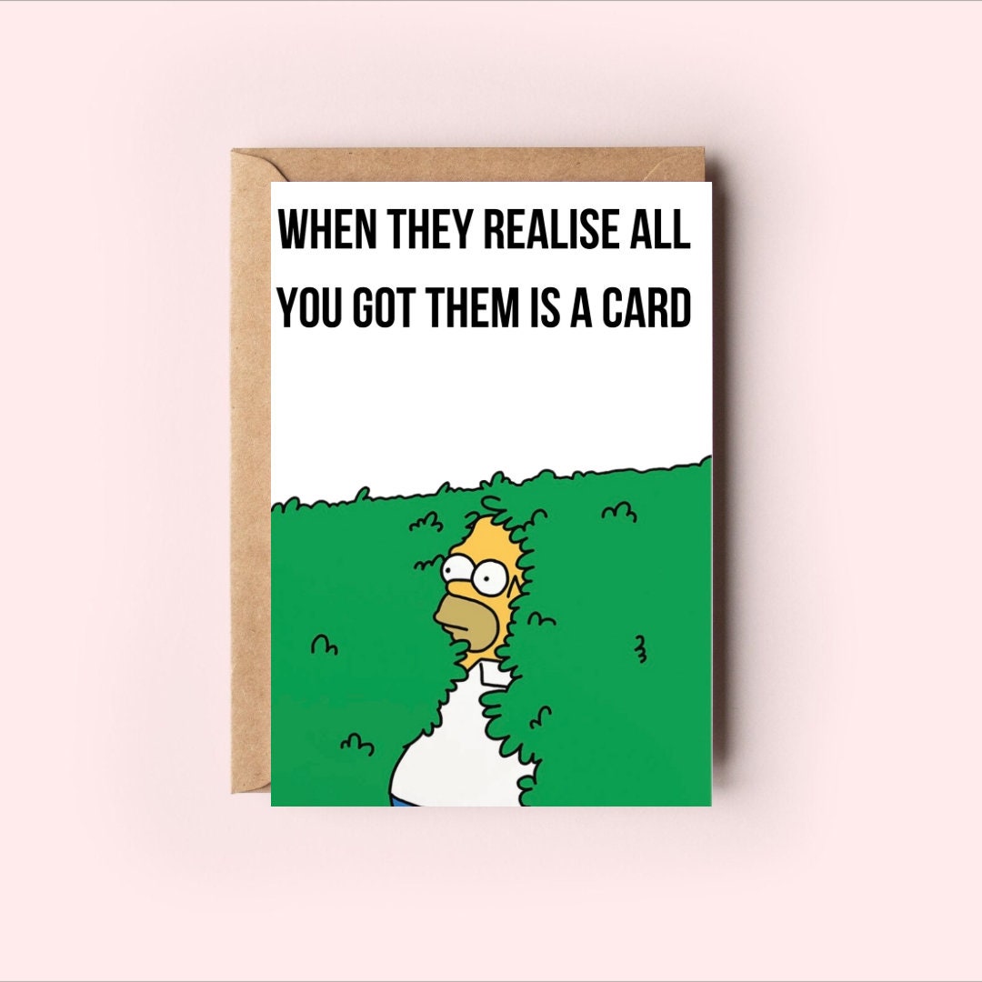 Homer Simpson Birthday Card Funny Simpsons Birthday Cards - Etsy
