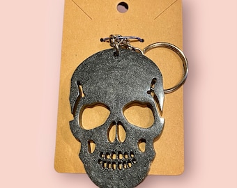 Beaded Skull Print Keychain Bracelet - Etsy