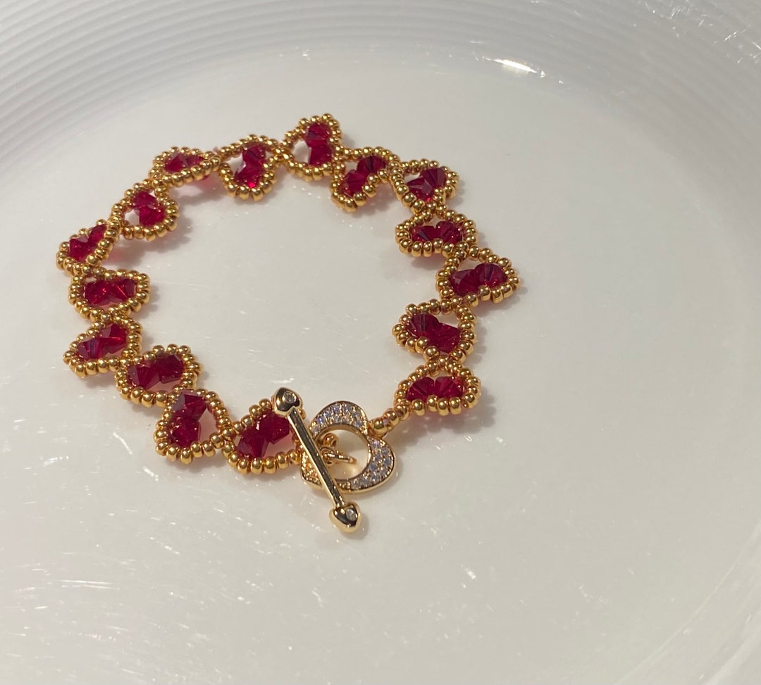 Swarovski Red Crystal Bracelet - Etsy