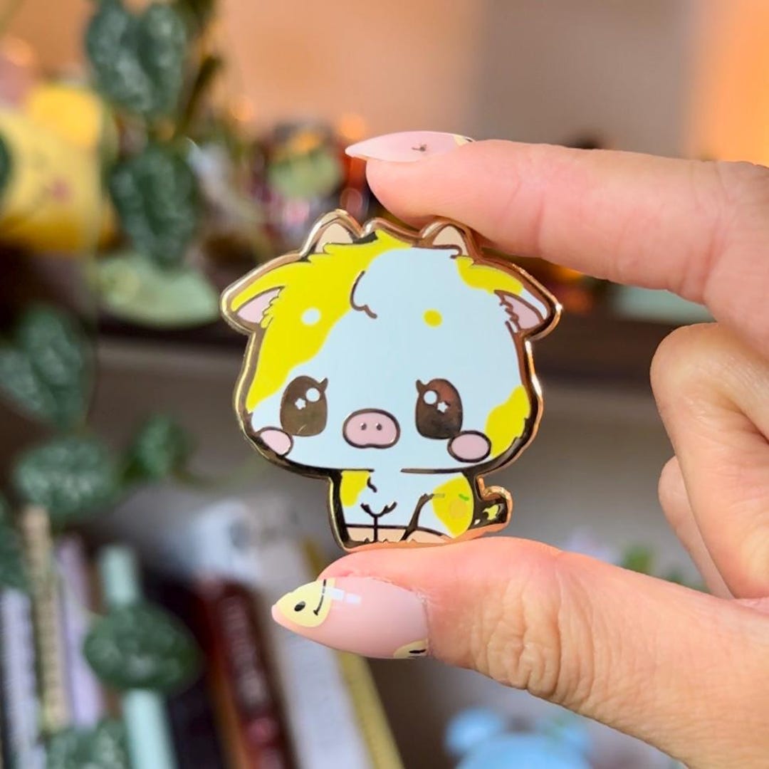 Daffodil the Lemon Cow | Enamel Pin | Cow Pin | Cute Cow Pin | Lemon ...
