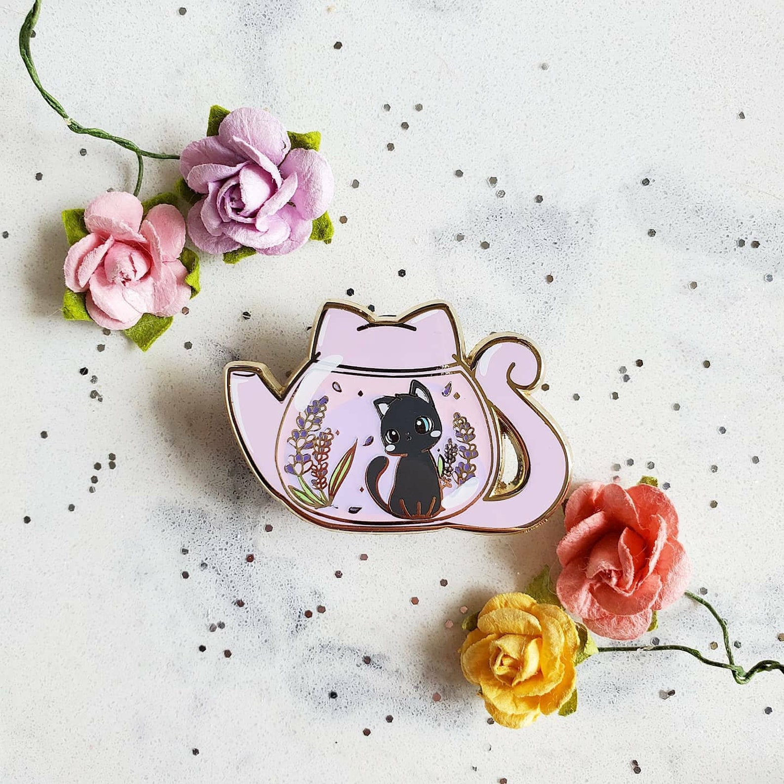 Kit-tea Pins Cute Pins Kawaii Pins Aesthetic Pins - Etsy