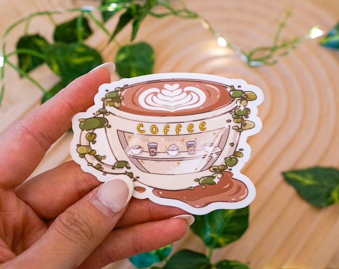 Cute Coffee Shop Sticker Cute Coffee Sticker Coffee Sticker Kawaii ...
