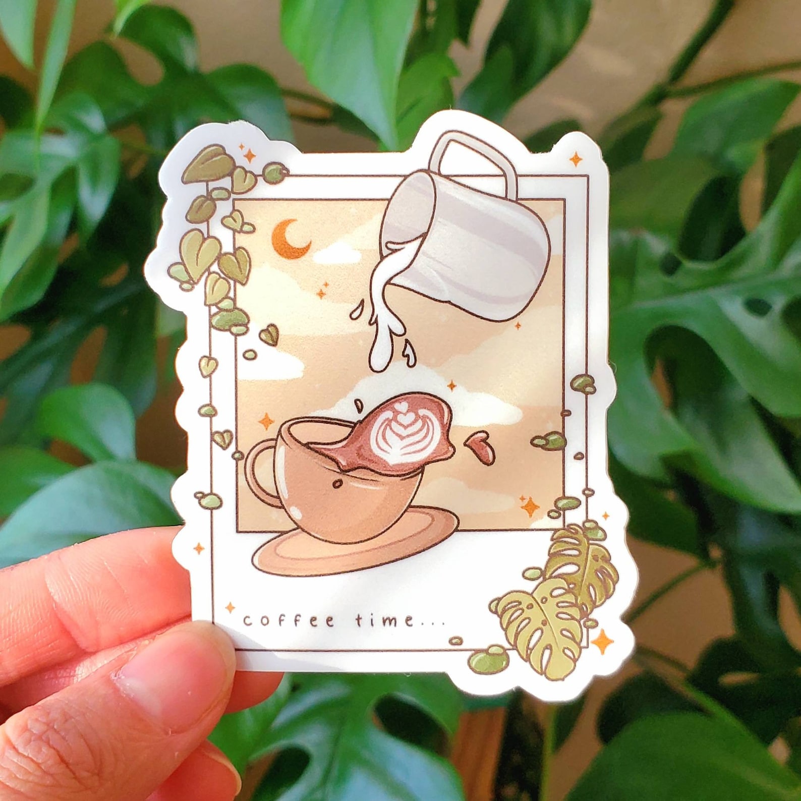 Polaroid Stickers Cute Sticker Aesthetic Sticker Coffee Sticker ...