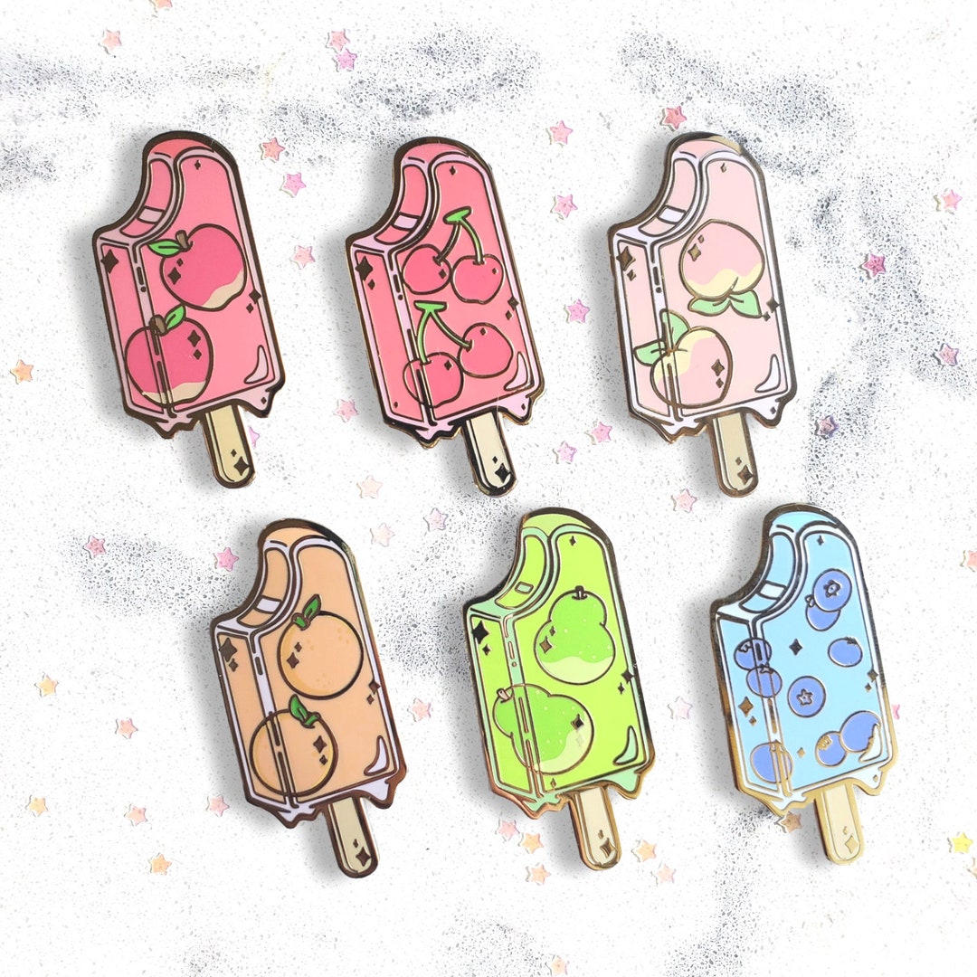Fruit Popsicle Pins: Apple | Cherry | Peach | Orange | Pear | Blueberry ...