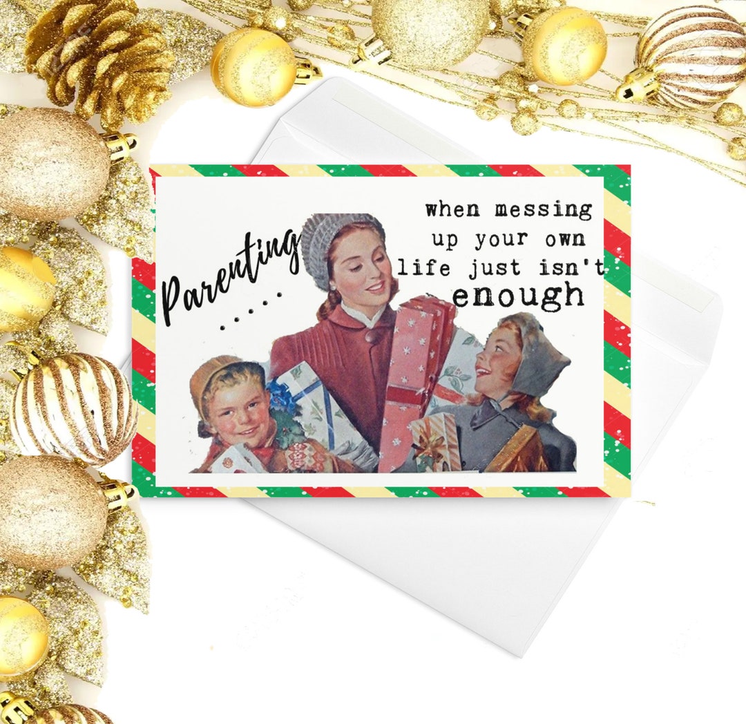Funny Christmas Card-retro Card-vintage Card-christmas Card Pack ...