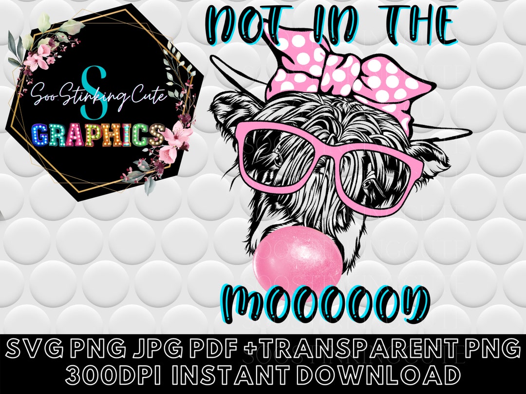 Not in the Mood Cow Digital Download|jpg PNG Instant Download|cow Png ...