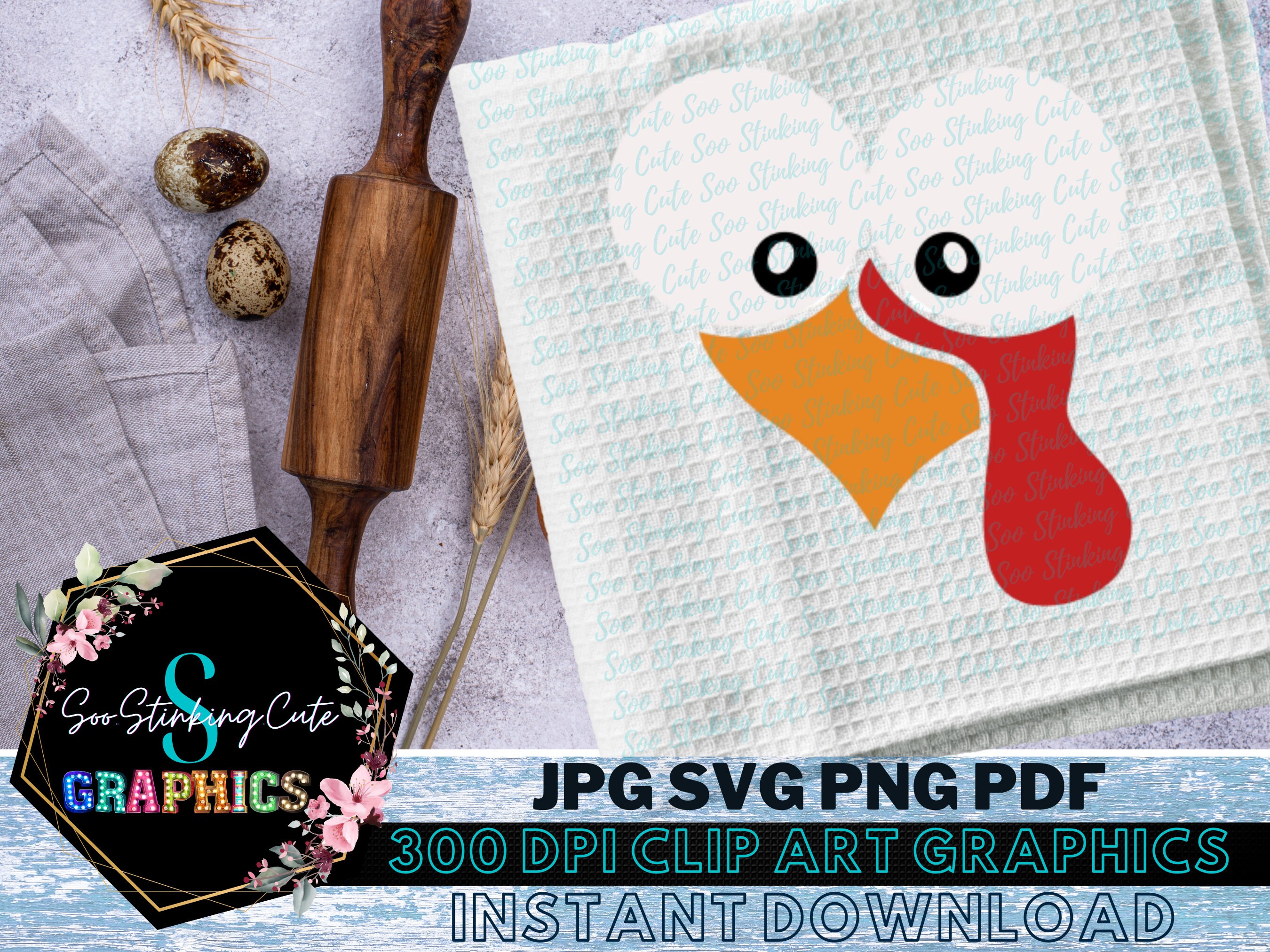 Chicken Face Digital Downloadjpg Svg Pdf PNG Instant Downloadchickn ...