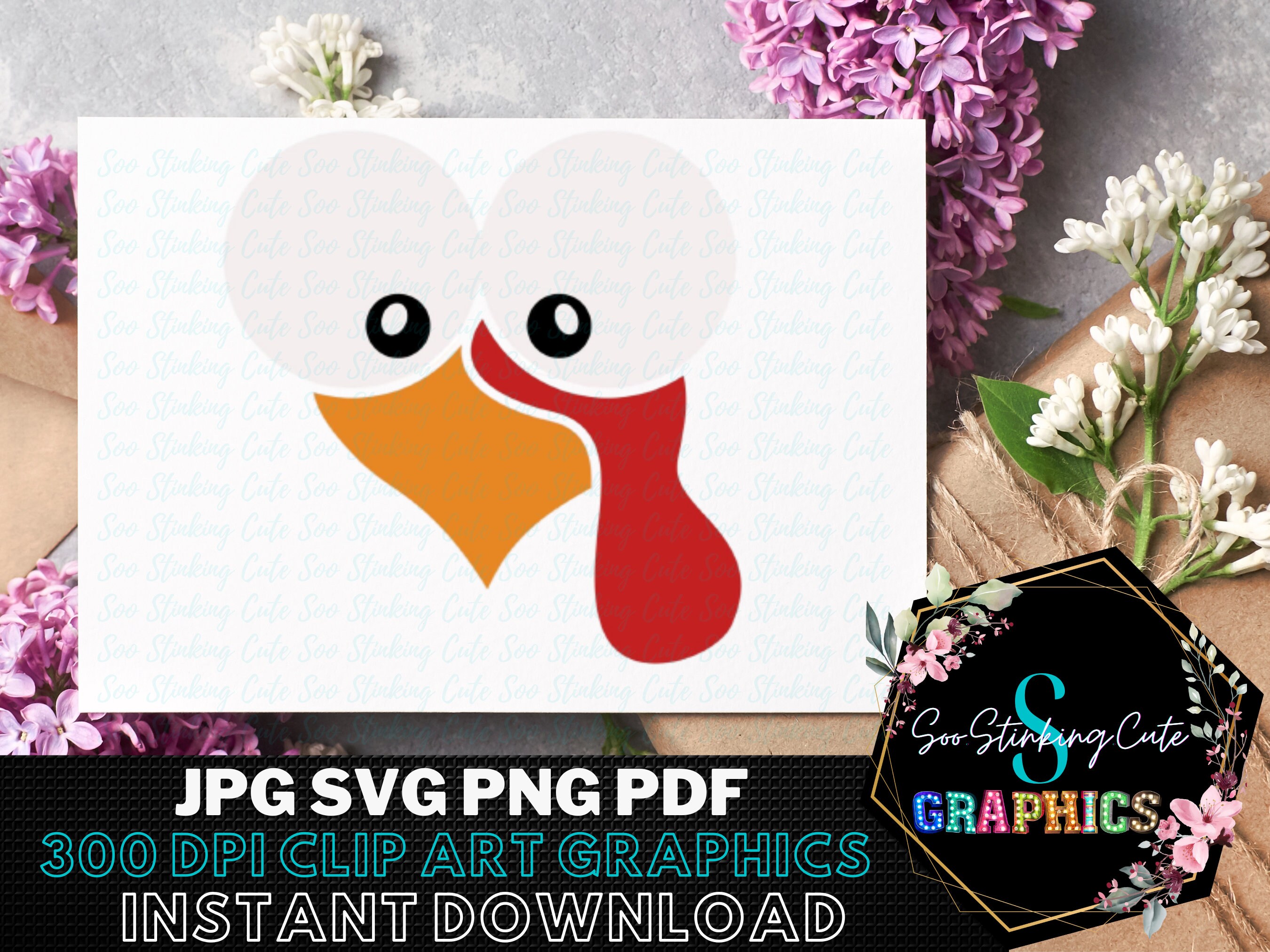 Chicken Face Digital Downloadjpg Svg Pdf PNG Instant Downloadchickn ...