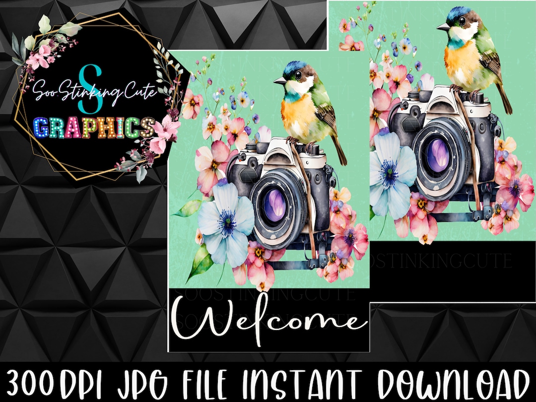 Camera Bird Flag Instant Download,camera Download,bird Graphic Clipart ...