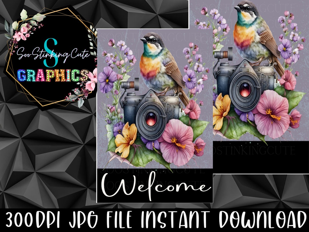 Camera Bird Flag Instant Download,camera Download,bird Graphic Clipart ...