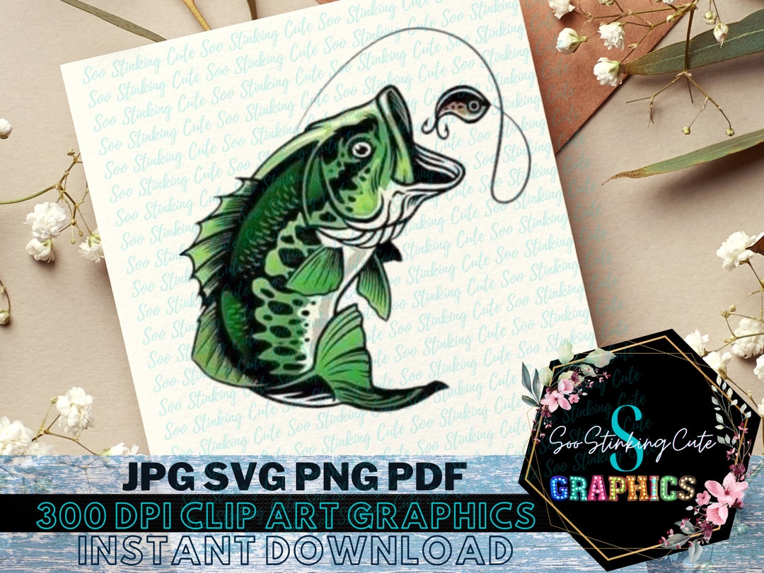 Bass Fishing Digital Download|jpg PNG Pdf SVG Instant Download|graphic ...