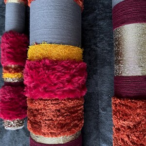 Red Rope Modern Wall Art, Fiber Roll Wall Hanging, Colorful Textile ...