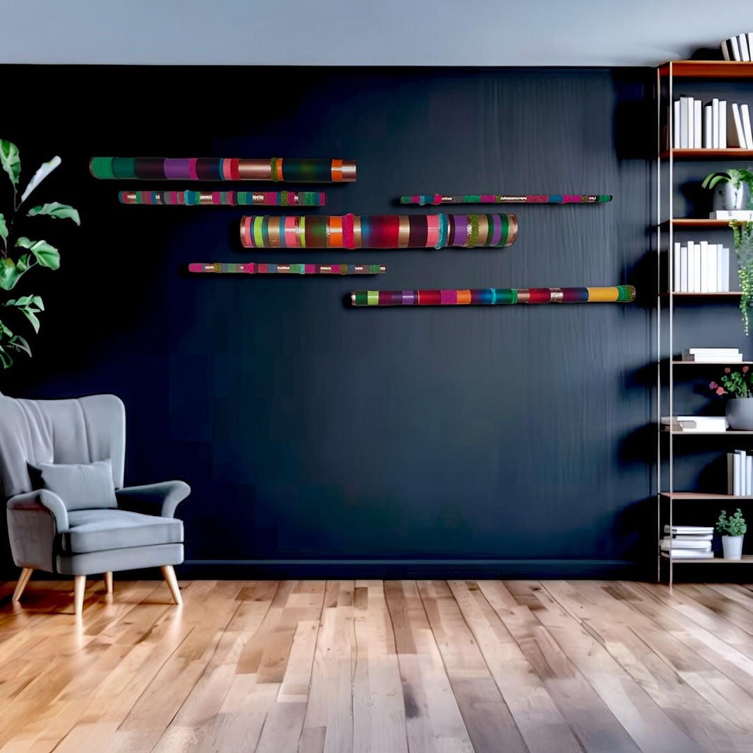 Colorful Rope Wall Art Tailoring Art Sewing Themed Wrapped Art Textile ...