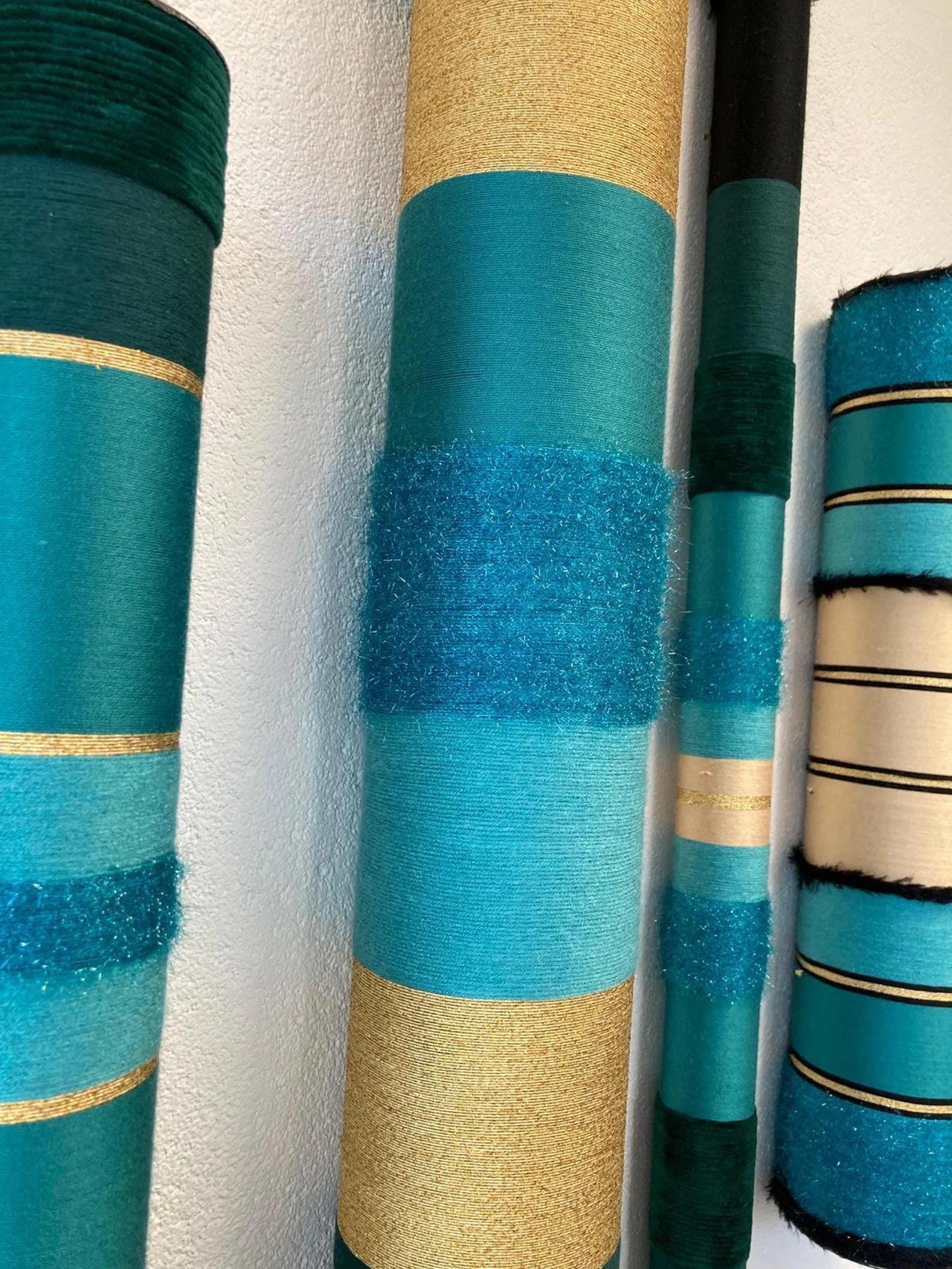 Blue Rope Wall Art Tailoring Art Sewing Themed Wrapped Art Textile ...