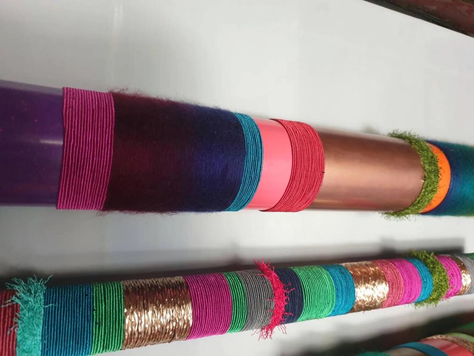 Colorful Rope Wall Art Tailoring Art Sewing Themed Wrapped Art Textile ...