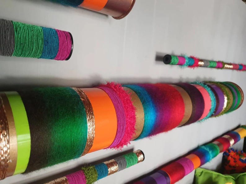 Colorful Rope Wall Art Tailoring Art Sewing Themed Wrapped Art Textile ...