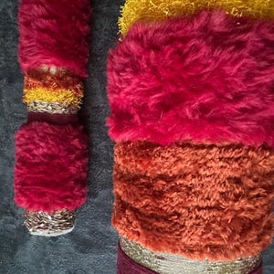 Red Rope Modern Wall Art, Fiber Roll Wall Hanging, Colorful Textile ...