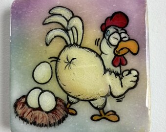 Painted Chicken Rock - Etsy