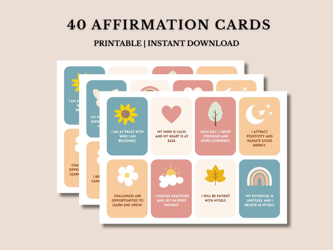 40 Affirmation Cards Printable | Positive Affirmations Cards ...