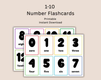 Numbers 1-10 Printable Flashcards| Instant Download| Numbers| Classroom ...
